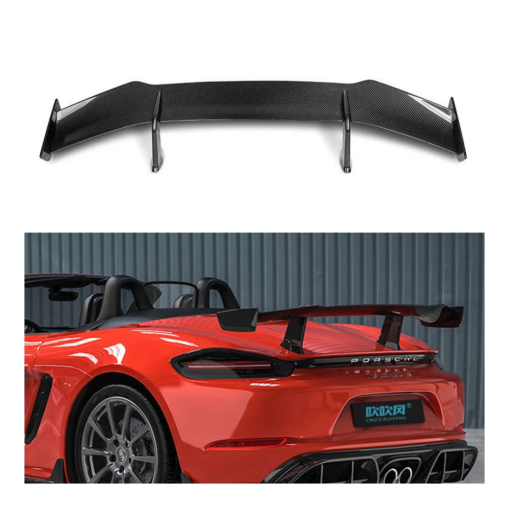 PORSCHE 718 Boxster/982 Dry Carbon Fiber Rear Wing For 2016 - 2024