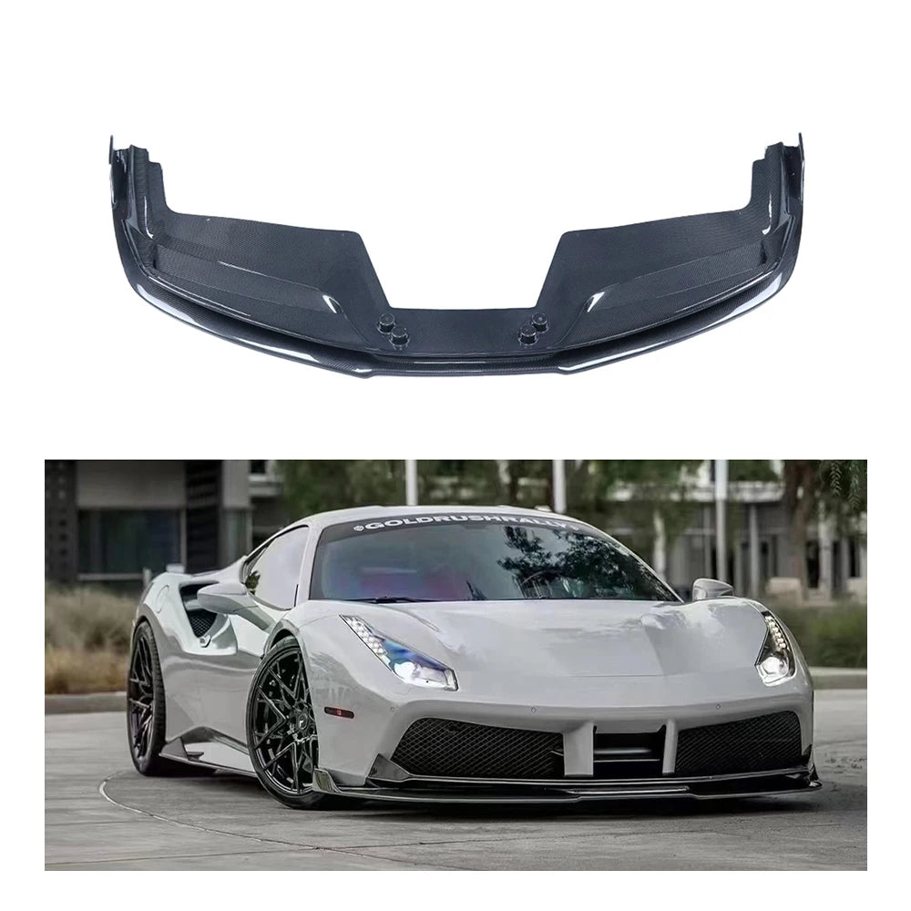 FERRARI 488 GTB Dry Carbon Fiber Front Bumper Spoiler diffuser Lip